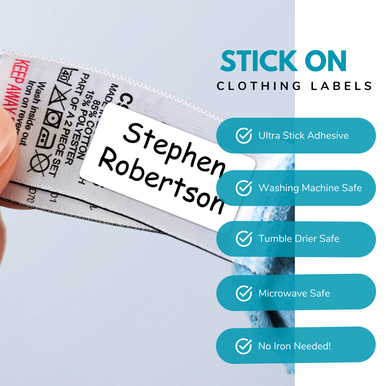 Nursing Home Labels Care Homes | Stick-On Name Tags | Free UK Shipping