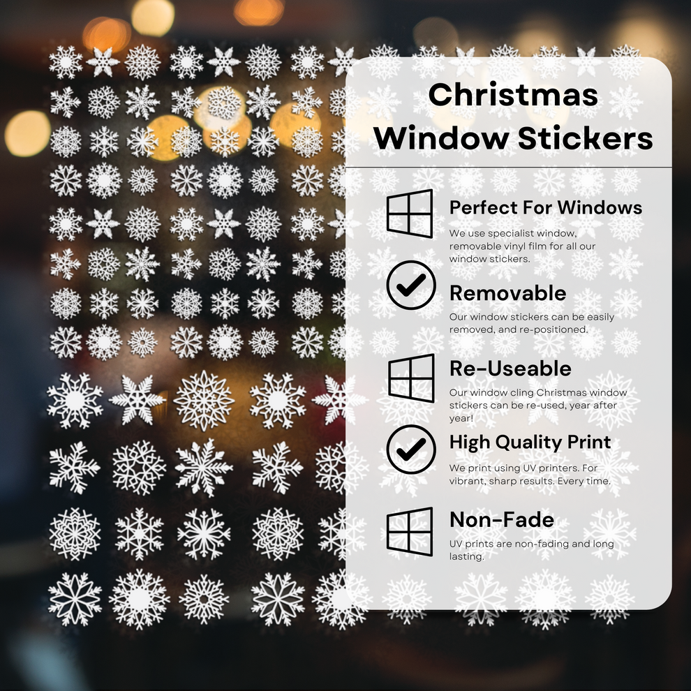 Christmas Baubles & Stars Window Stickers Window Decals Decor Decorati ...