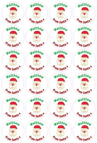 Santa Personalised Kids Name Father Christmas Present Stickers Gift Ta