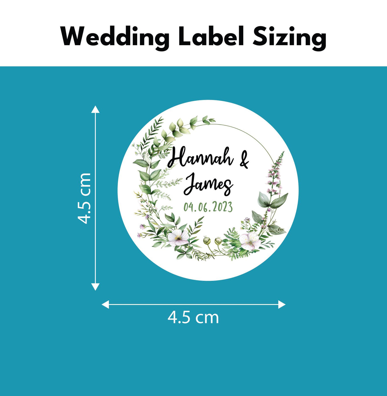 Customised Wedding Day Stickers Labels - Names & Date Wedding Favours