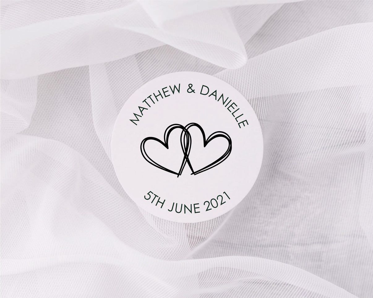 Customised Wedding Day Stickers Labels - Names & Date Wedding Favours ...