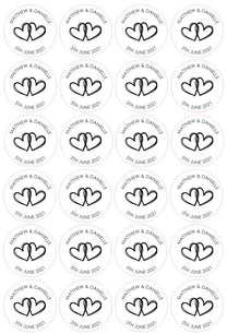 Customised Wedding Day Stickers Labels - Names & Date Wedding Favours