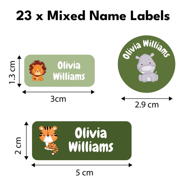 23 x Mixed Pink Safari Animals Name Label Tags – QuoteMyWall