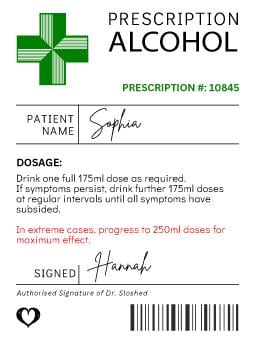Personalised Alcohol Bottle Label Funny Prescription Gift – QuoteMyWall