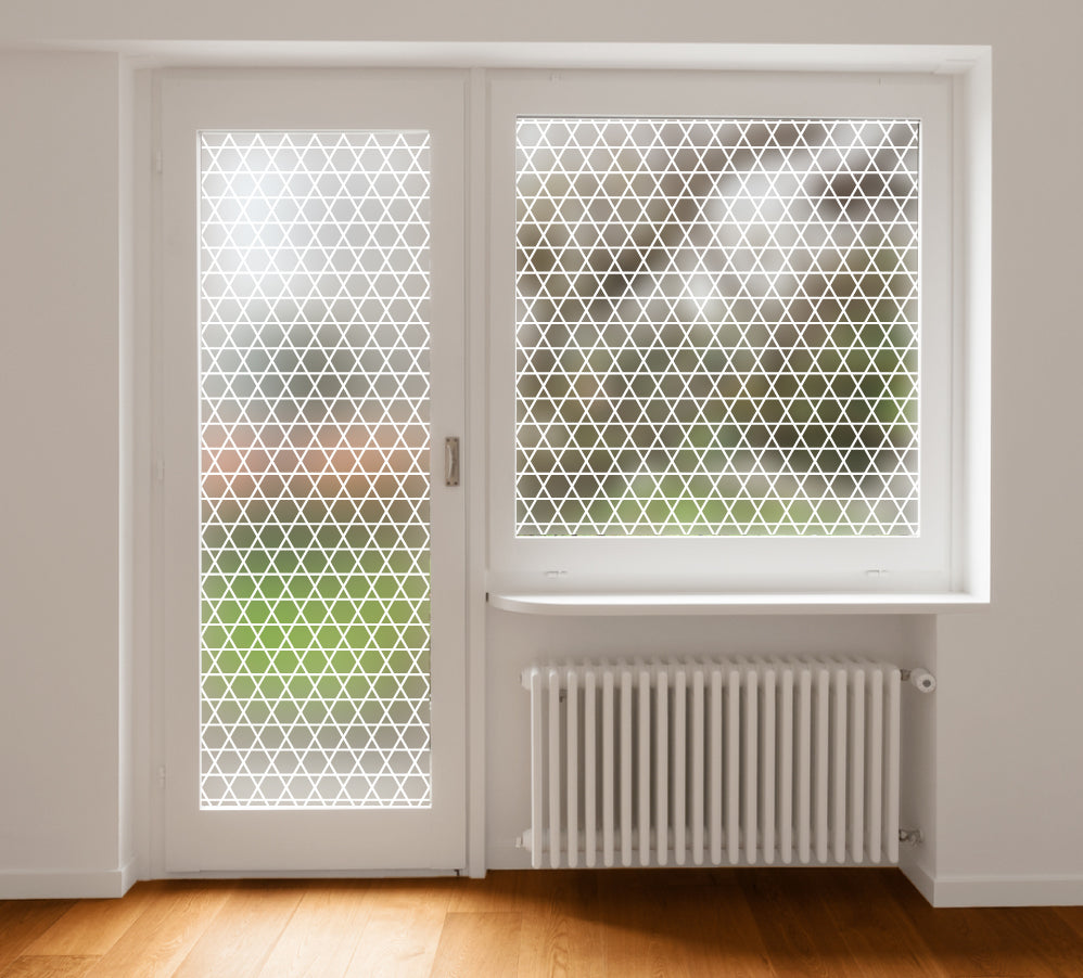 Star Cross Pattern Frosted Window Privacy Glass