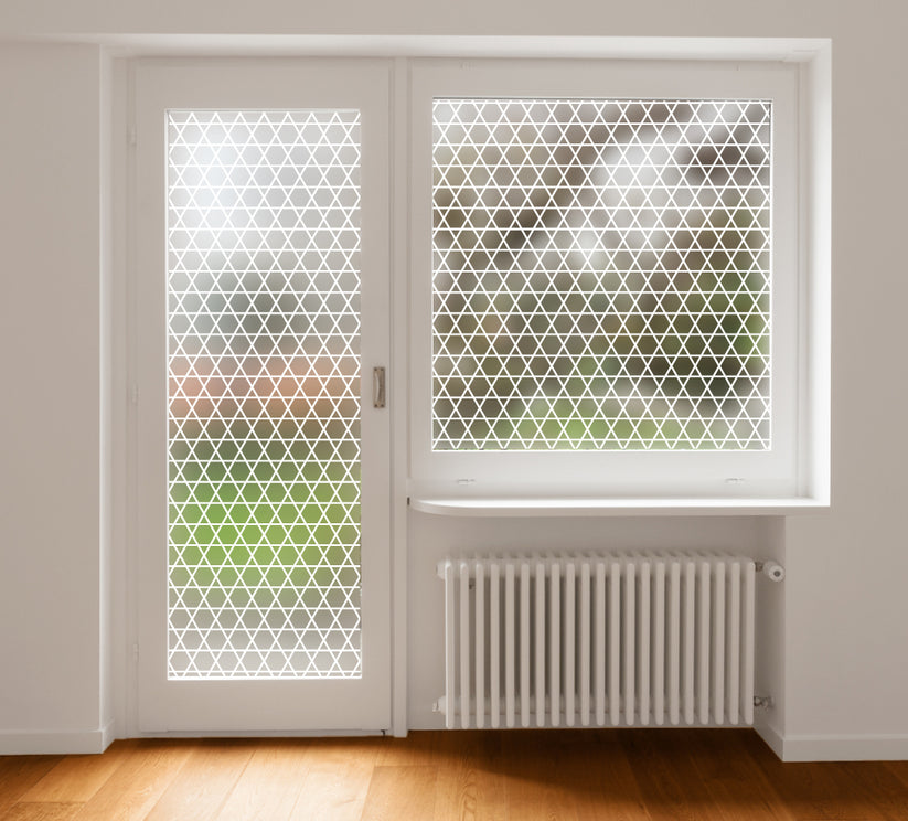 Star Cross Pattern Frosted Window Privacy Glass