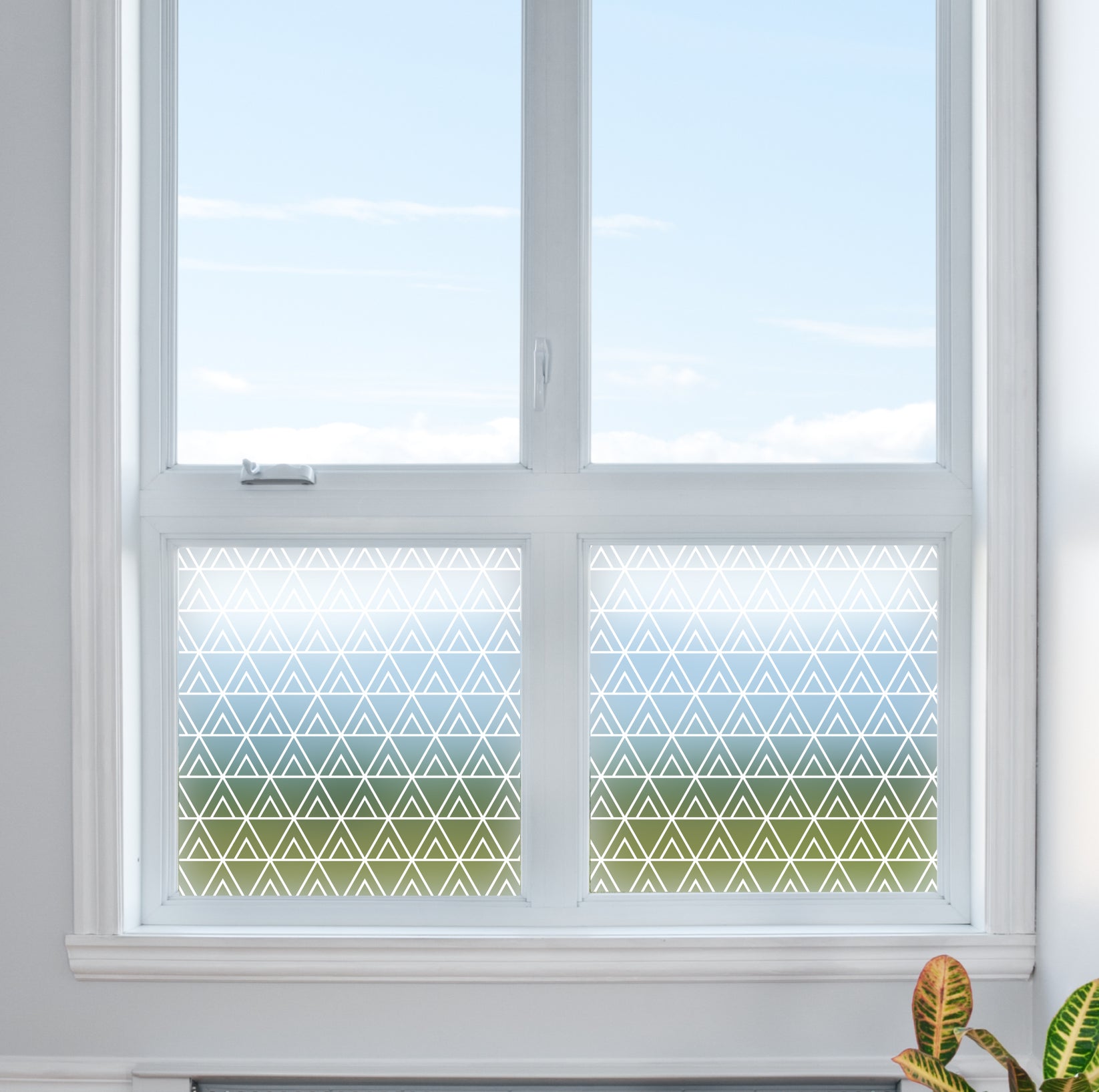 Triangle Pyramid Outline Print Privacy Frosted Window Film