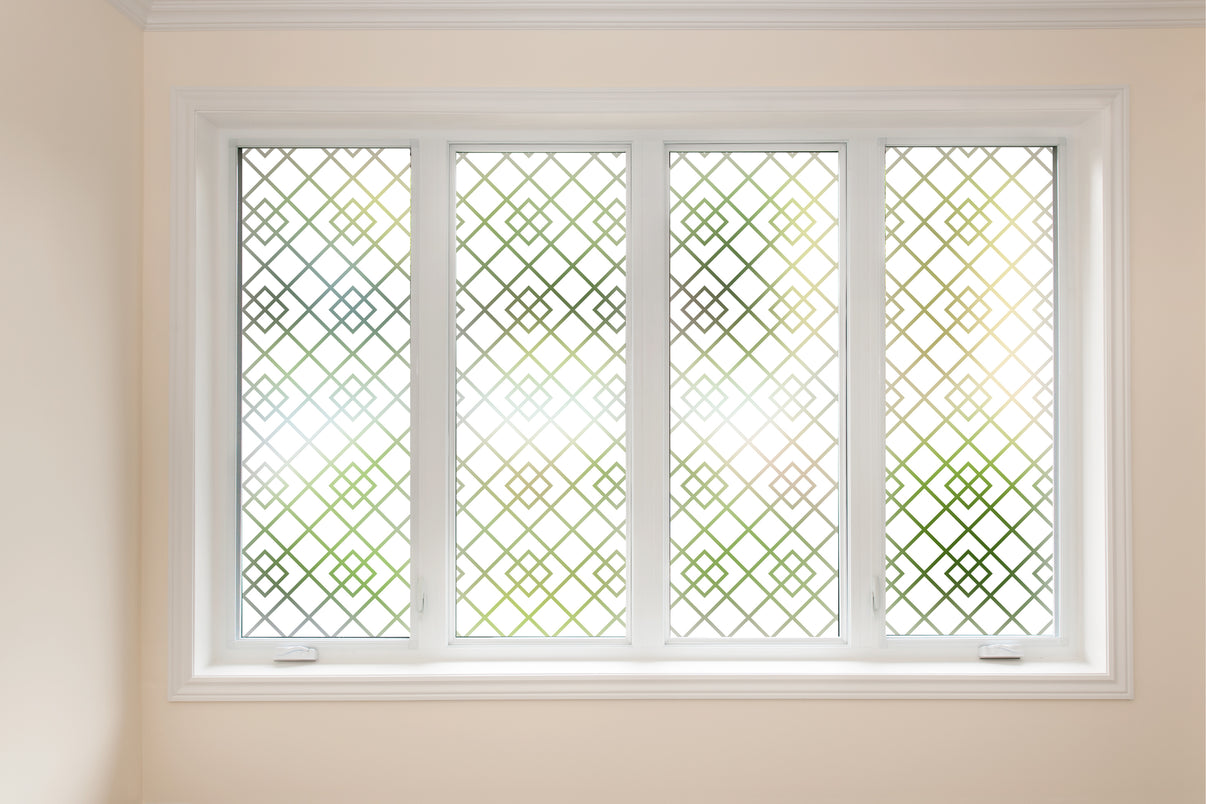 Chunky Art Deco Print Frosted Window Privacy Film