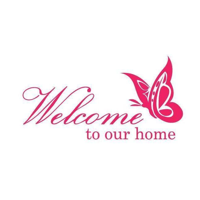 Welcome Wall sticker Butterfly Quote