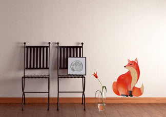 Fox Wall Decal, Fox Wall Decal, Watercolour Decal, Watercolour Art, Wa