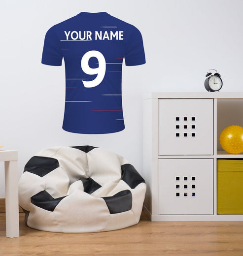Personalised Blue Football Shirt Wall Sticker – QuoteMyWall