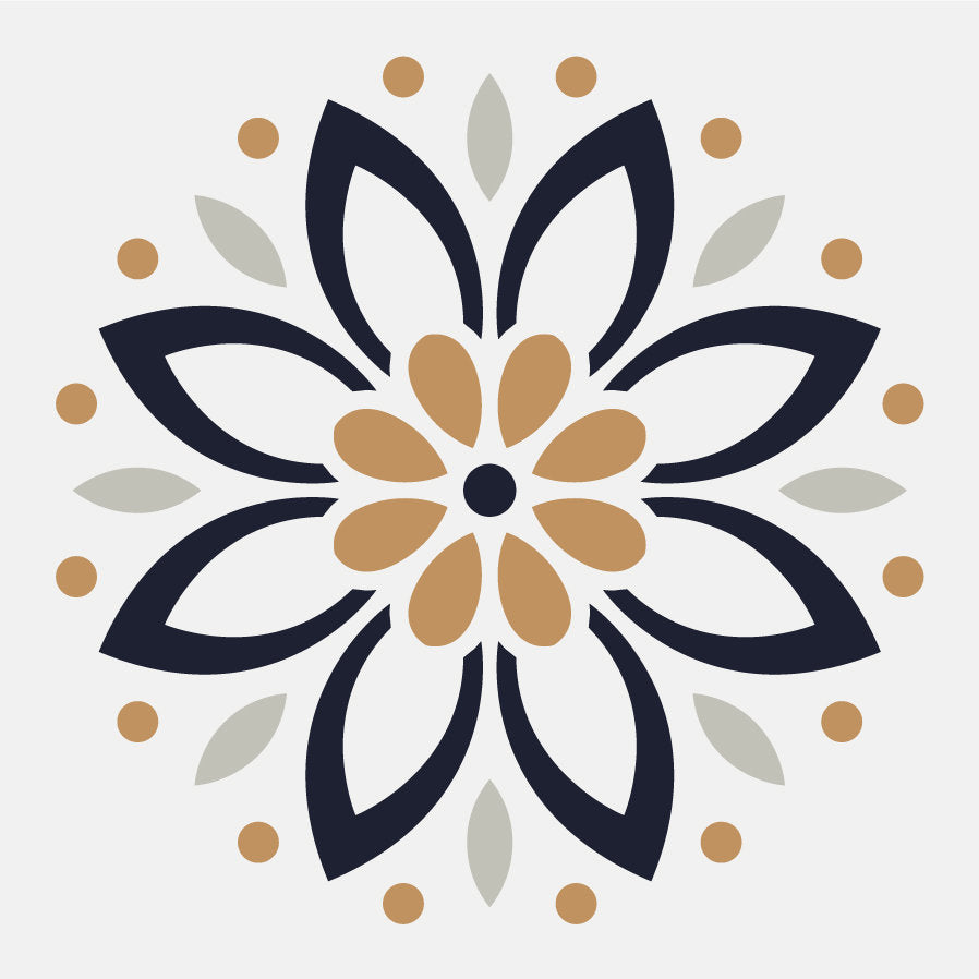 Floral Dots Pattern Tile Stickers Pack (16 Pack)