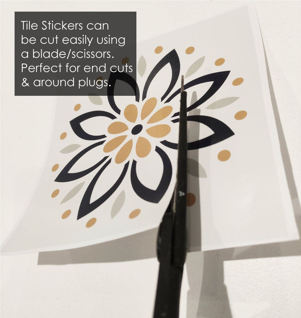 Black Astral Star Tile Stickers