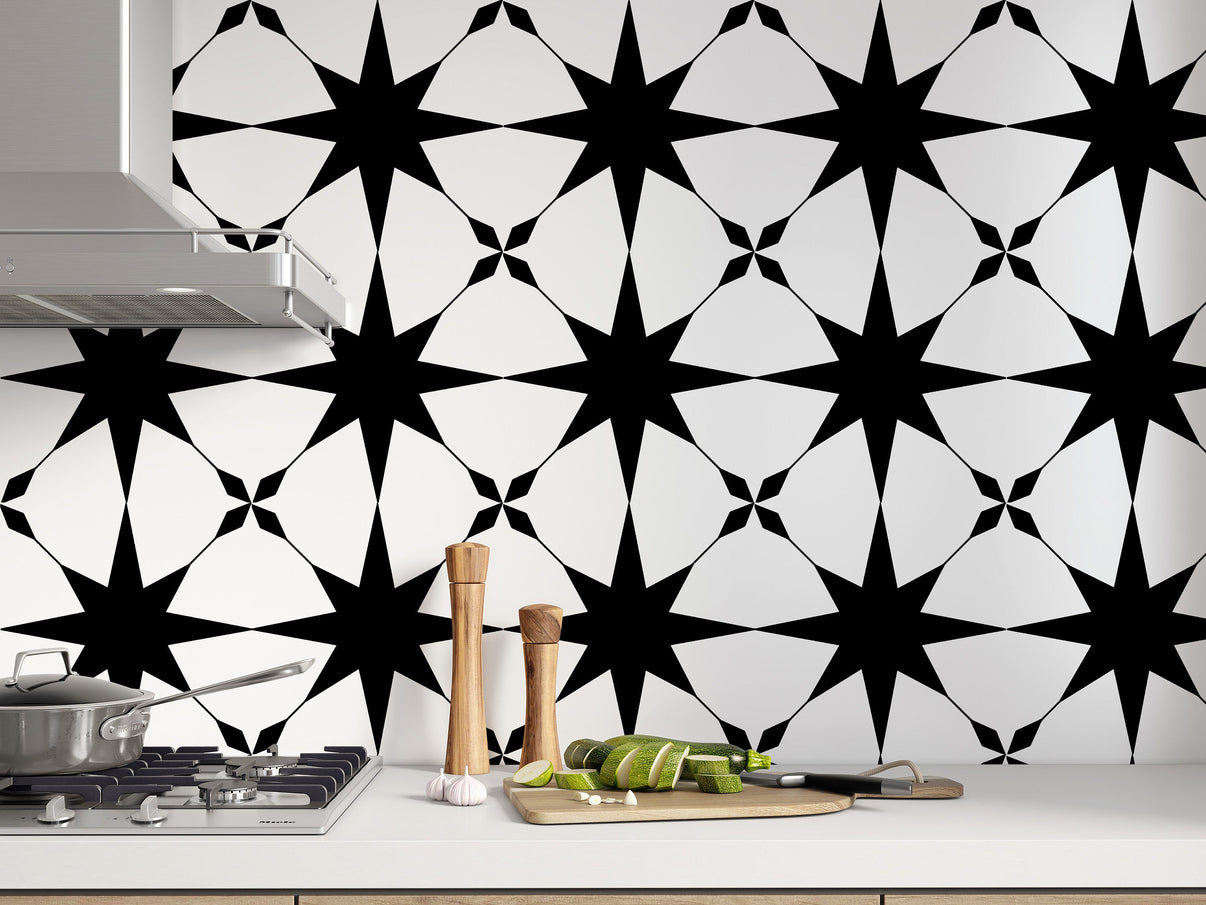 Black Astral Star Tile Stickers