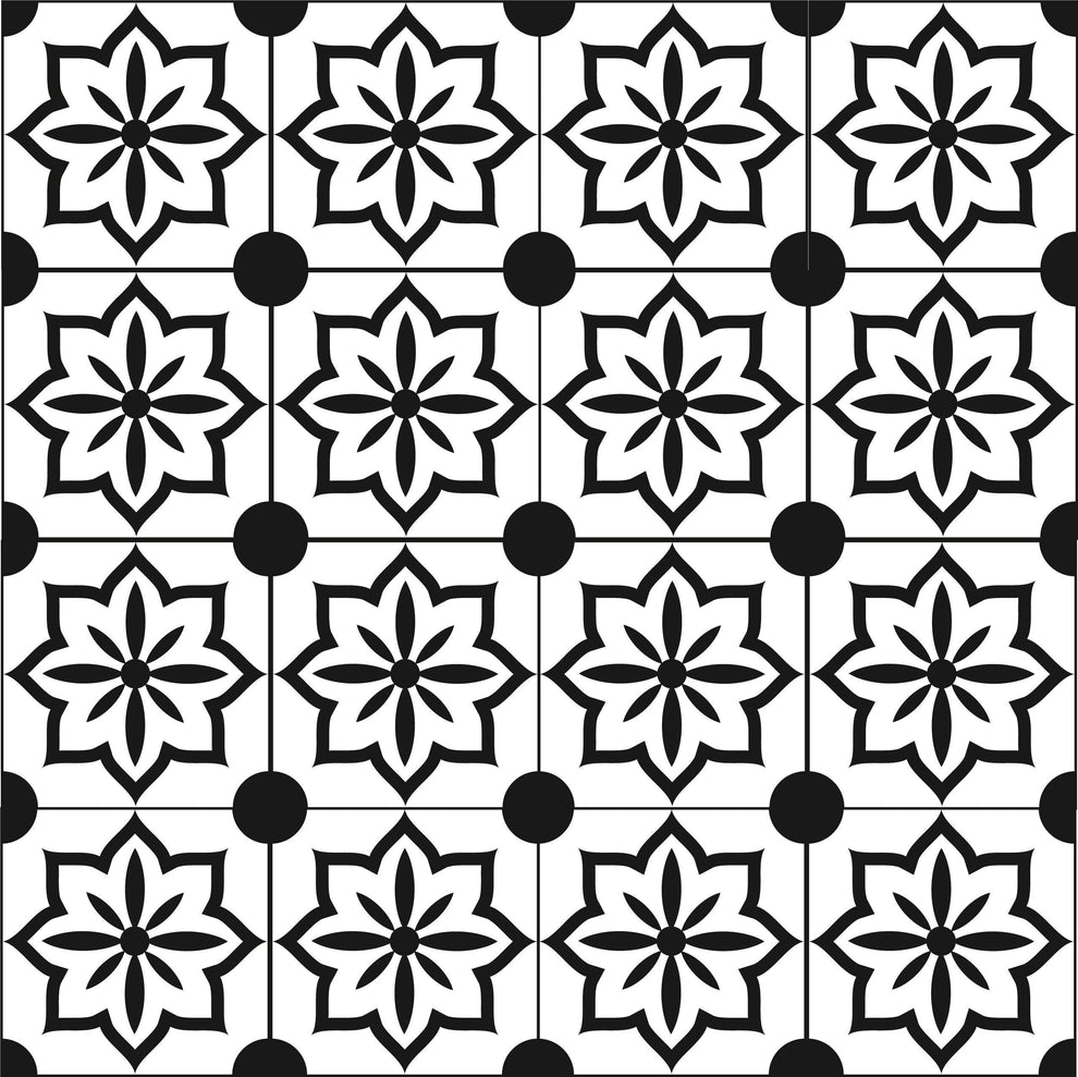 Black Pattern Tile Vinyl Sticker Wrap