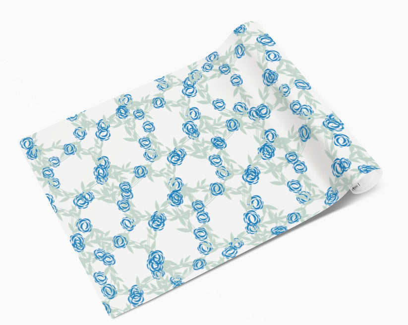 Blue & Green Leaf Floral Vinyl Wrap – QuoteMyWall
