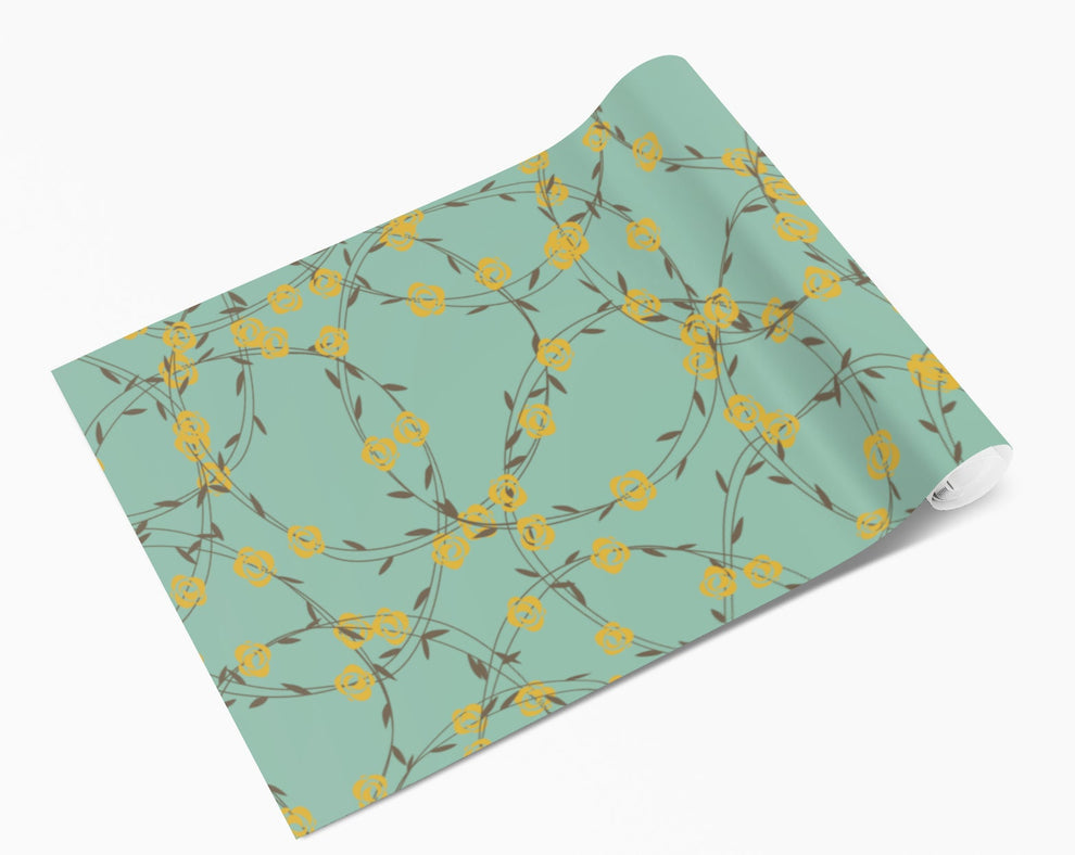 Green & Yellow Vine Floral Furniture/Window Vinyl Wrap – QuoteMyWall