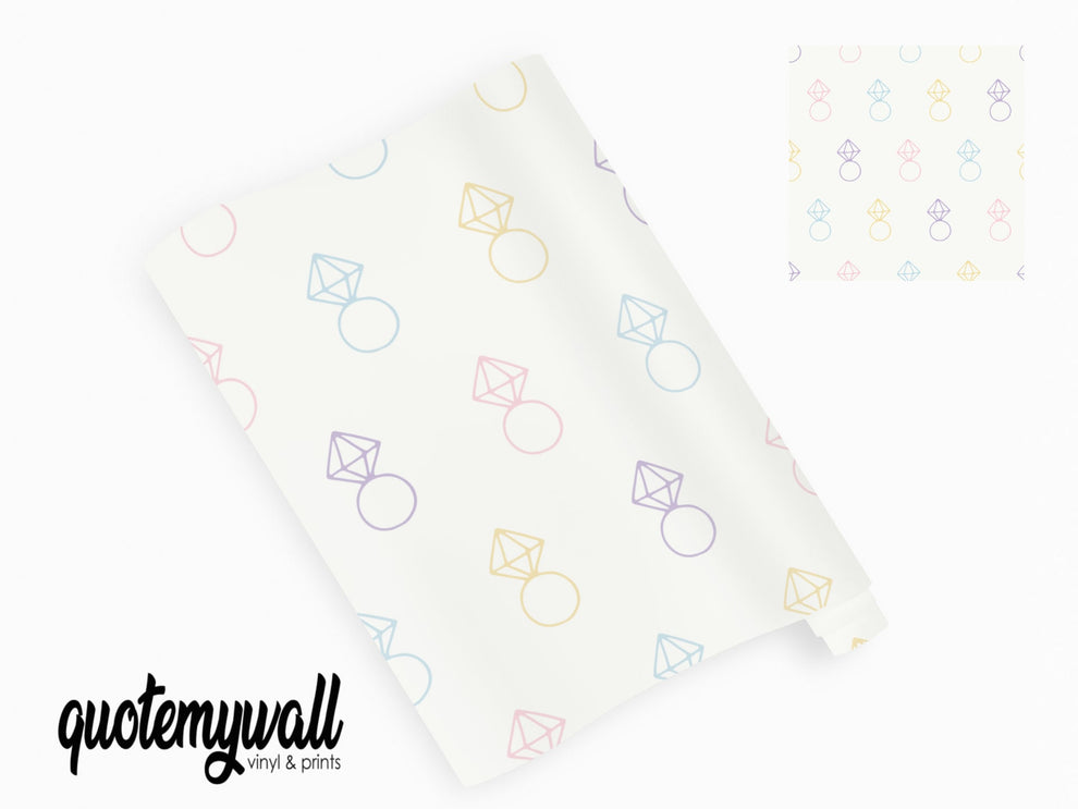 Pastel Colour Diamond Ring Geometric Vinyl Wrap – QuoteMyWall