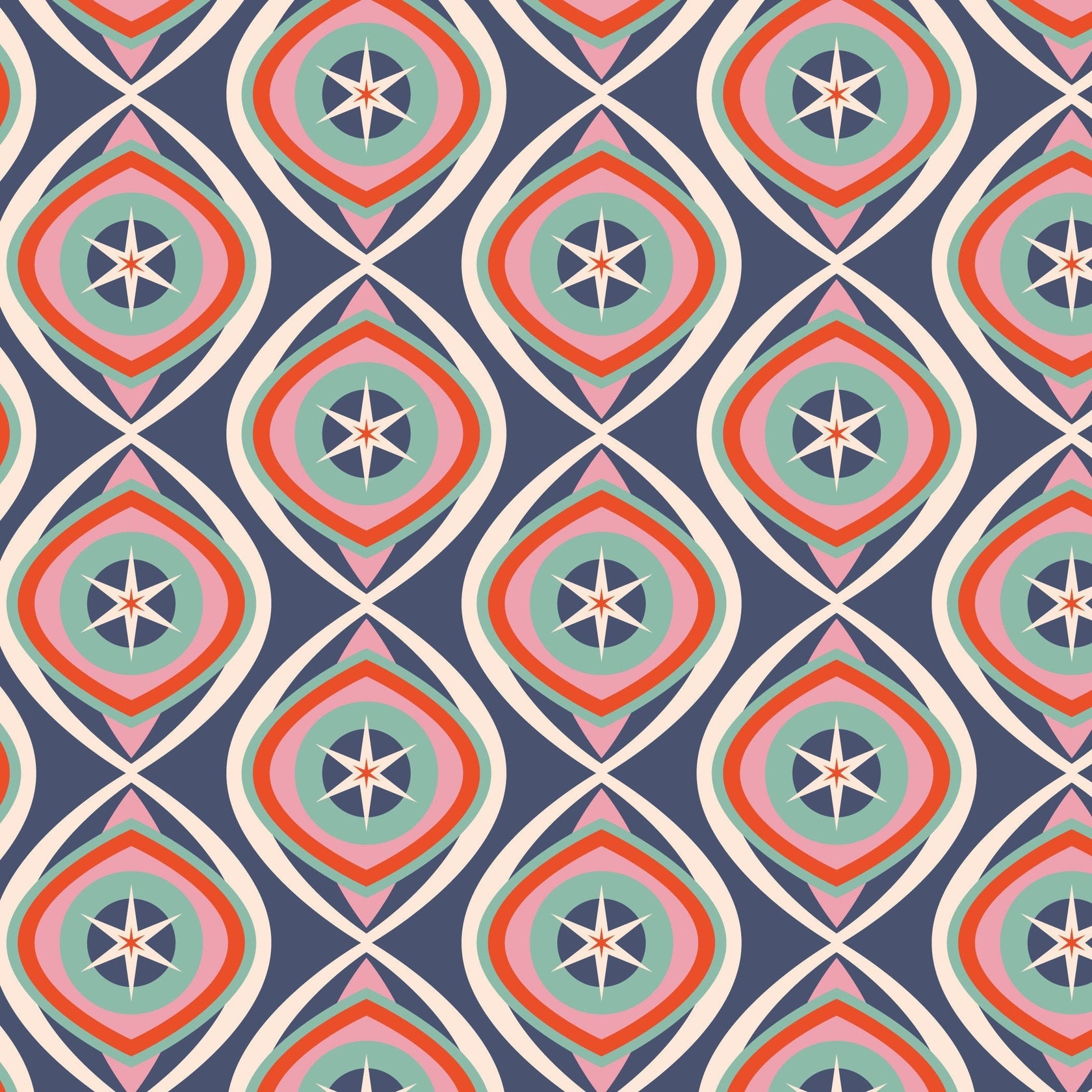 Retro Star Pattern Vinyl Wrap