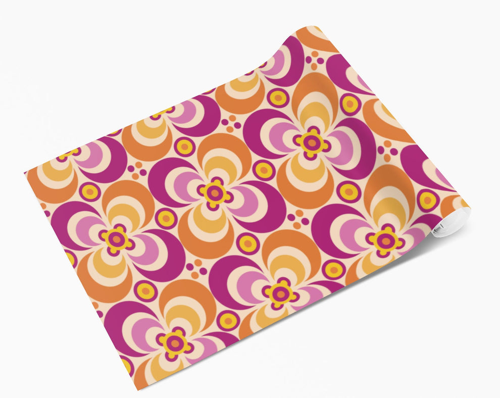 Retro Crescent Pattern Vinyl Wrap