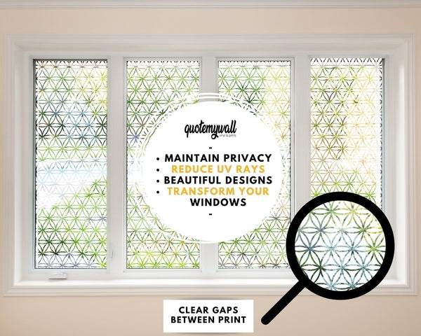 Circle Quarters Clear Privacy Window Glass Film