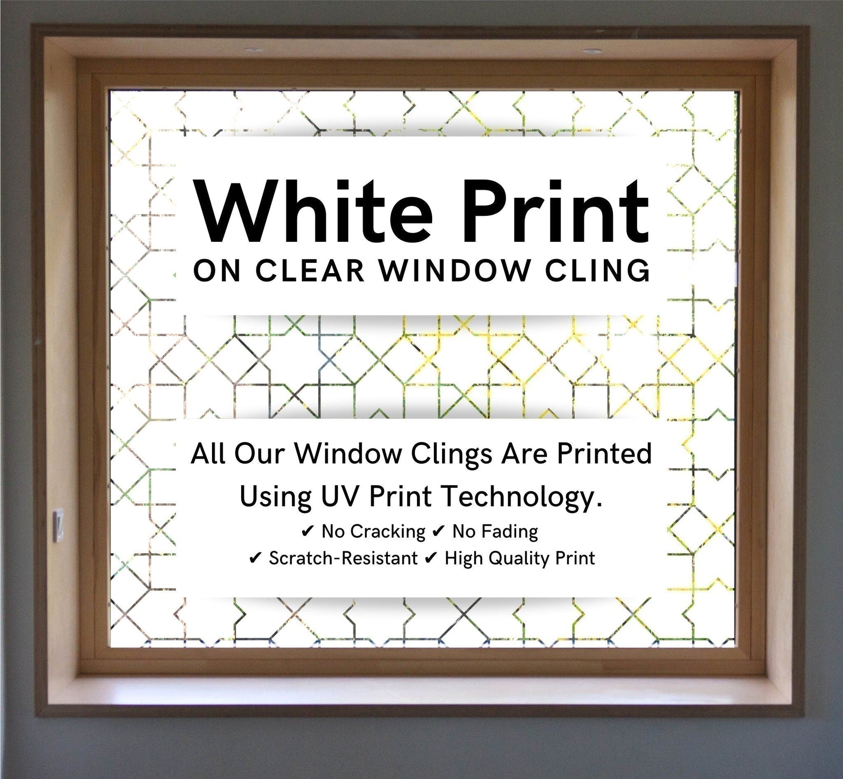 Circle Quarters Clear Privacy Window Glass Film