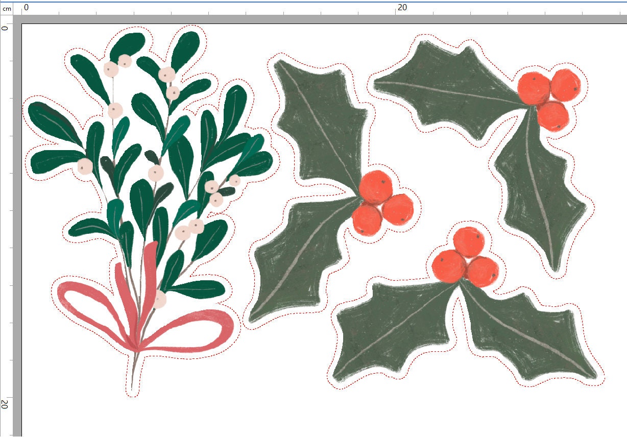 Christmas Holly & Mistletoe Window Stickers Decorations Xmas Decals