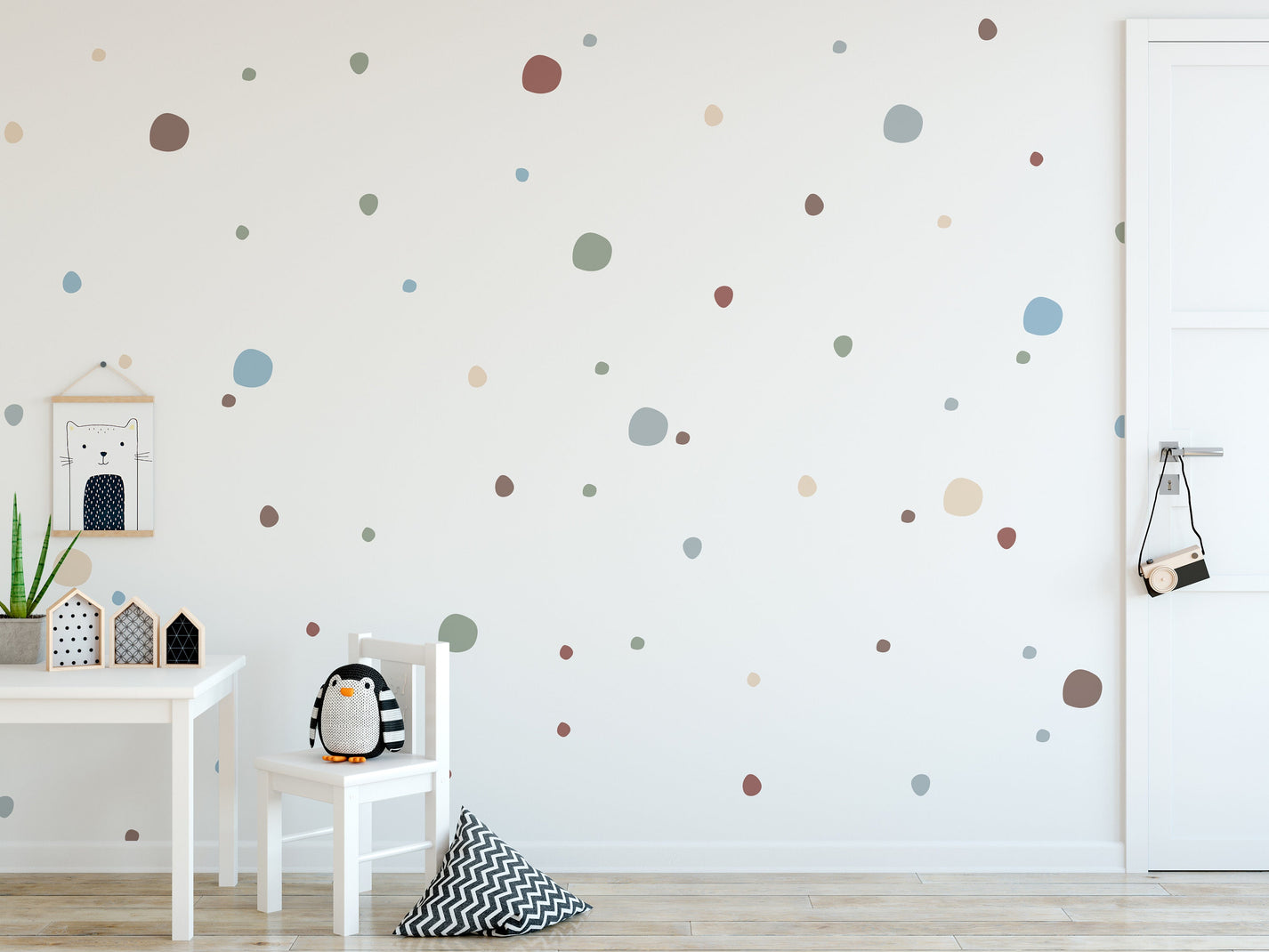 Earth Neutral Polka Dot Wall Stickers Wall Decals For Kids Rooms Child