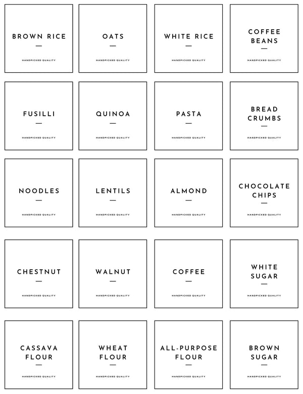Kitchen Organisation Pantry Stickers Labels