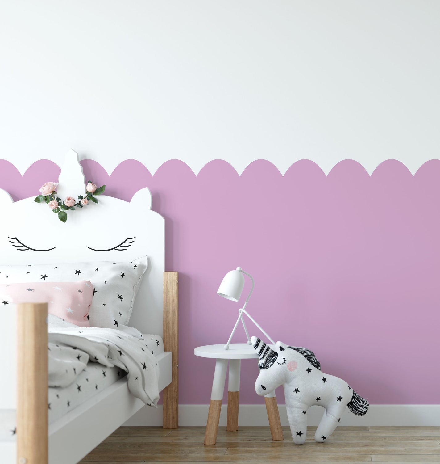 Scallop Wall Decal Stencil Boarder For Painting