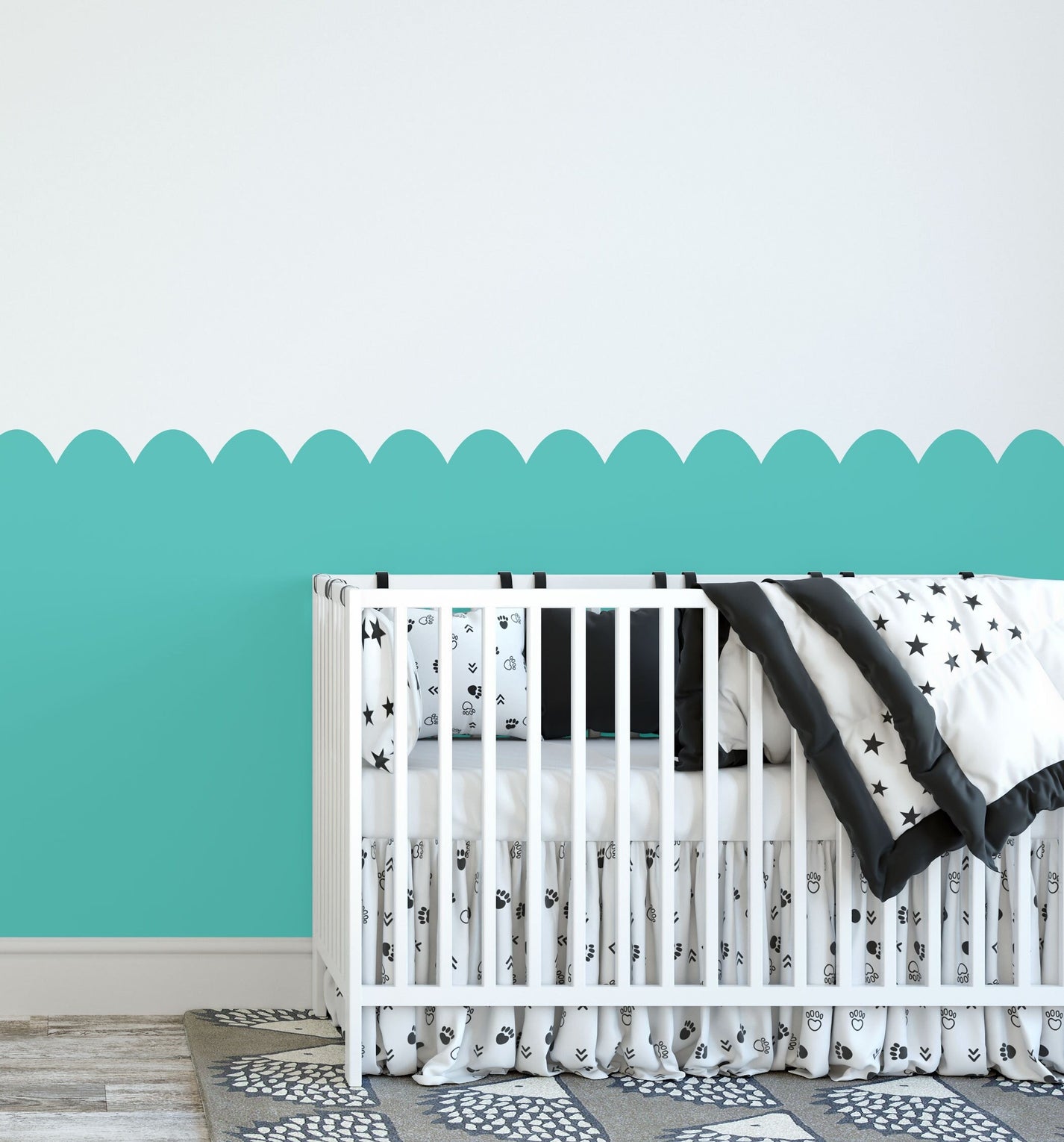 Scallop Wall Decal Stencil Boarder For Painting
