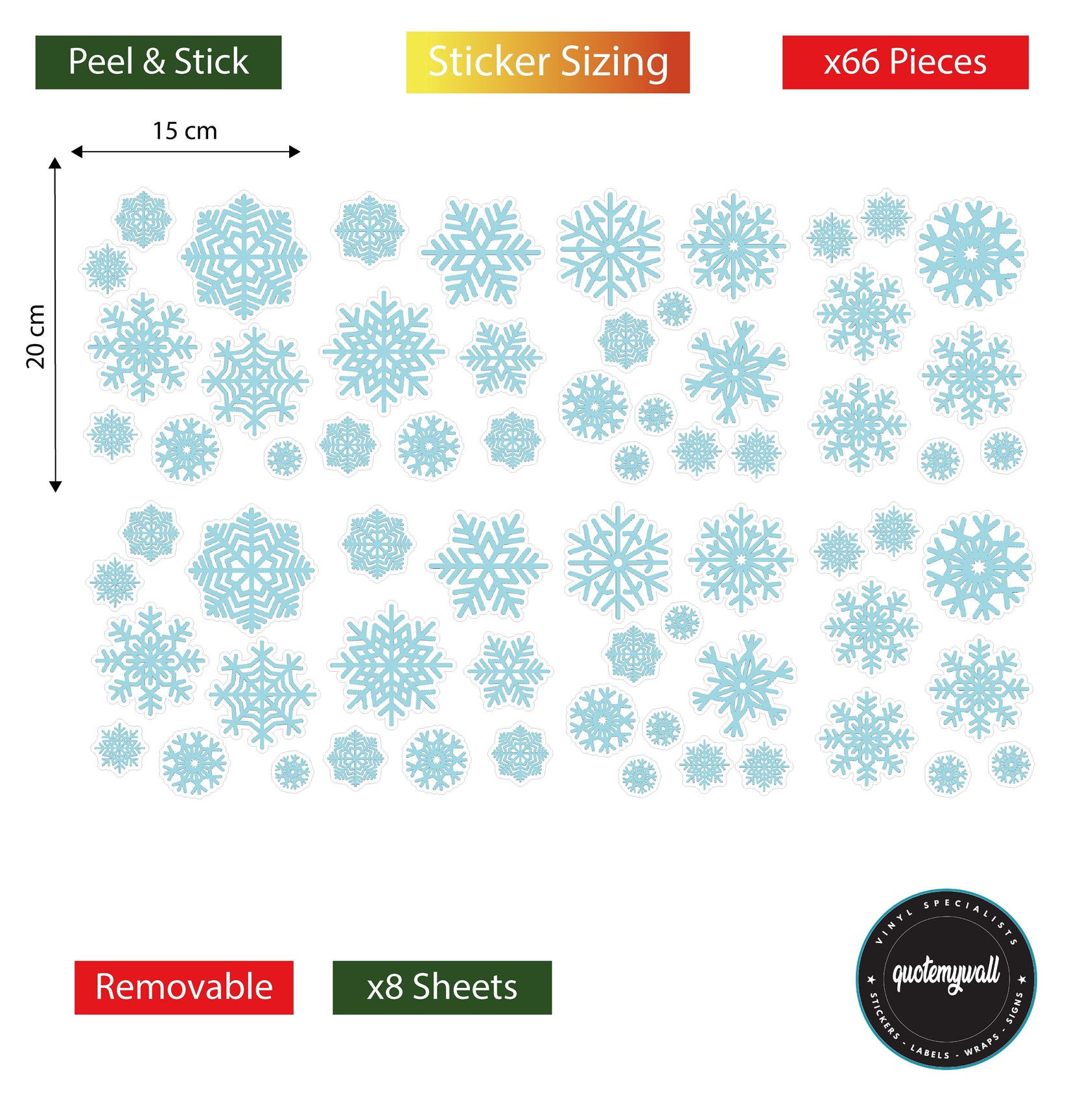 Christmas Snowflakes Window Stickers Decals Peel And Stick Xmas Decora