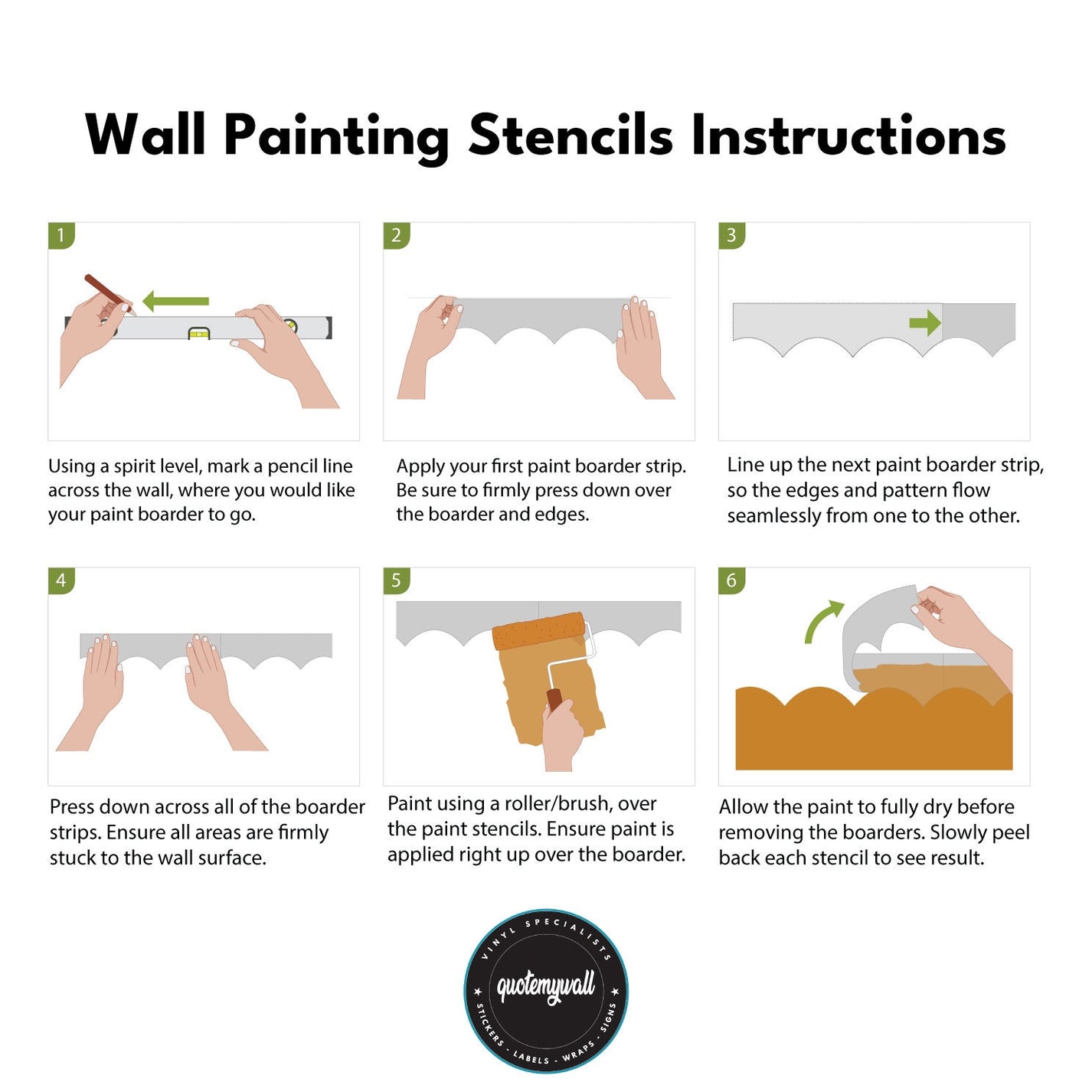 Bumpy Bumps Wall Stencil For Painting, Wall Paint Stencil Border Edgin