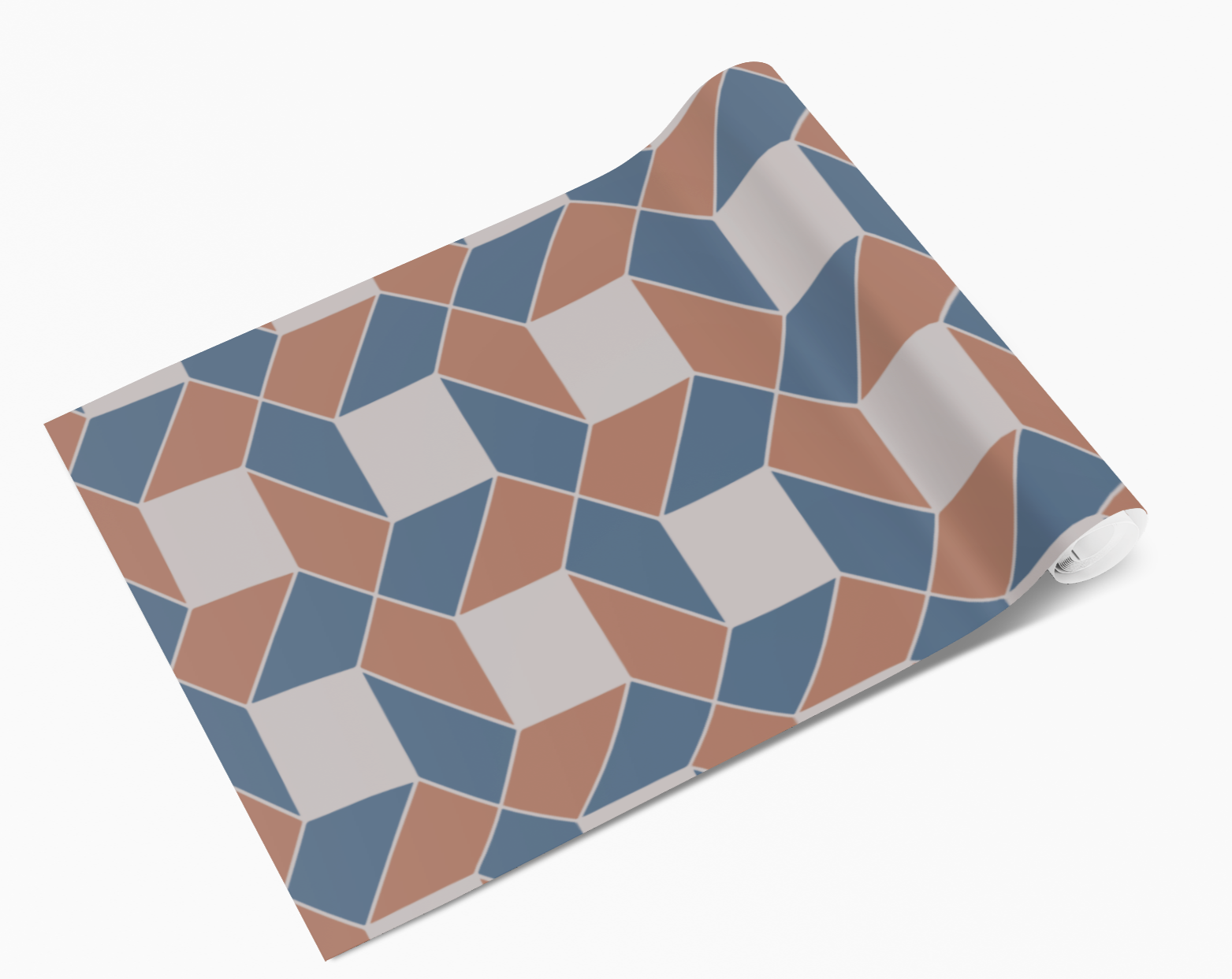 Brown/Blue Chain Tile Pattern Self Adhesive Vinyl