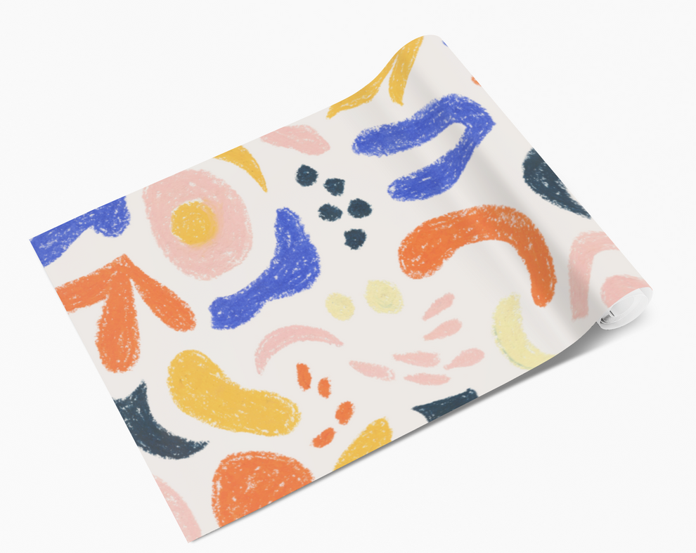 Hand Drawn Crayon Abstract Art Vinyl Furniture Sticker