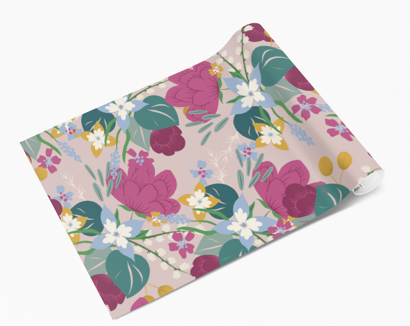 Maroon Floral Bunch Vinyl Furniture Sticker