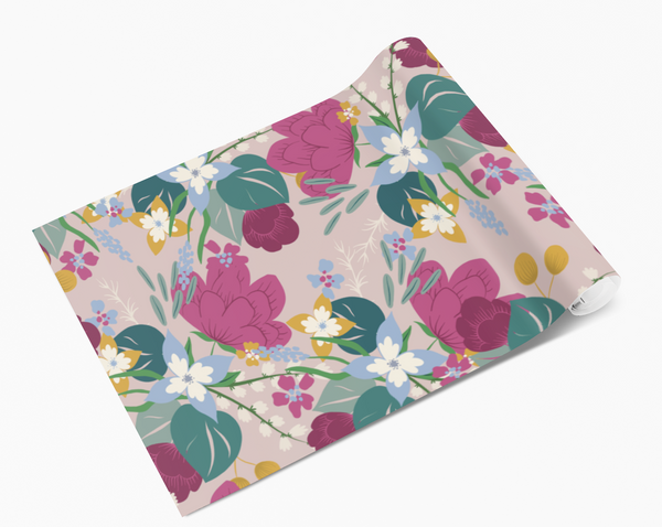 Maroon Floral Bunch Vinyl Furniture Sticker