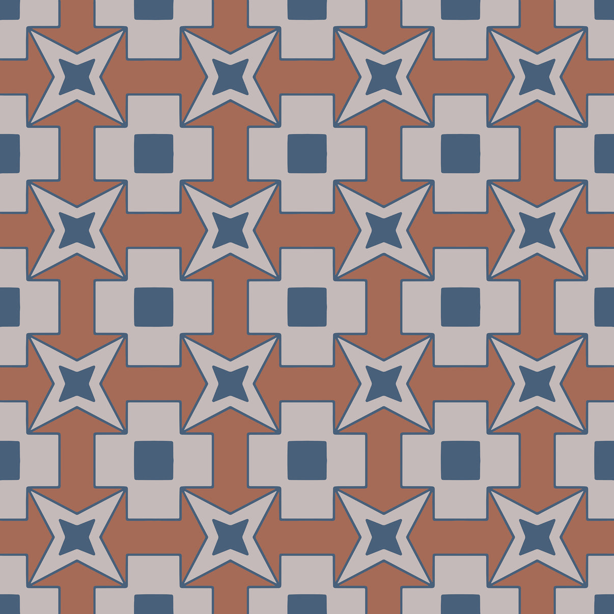 Light Brown Square Star Pattern Vinyl Furniture Sicker