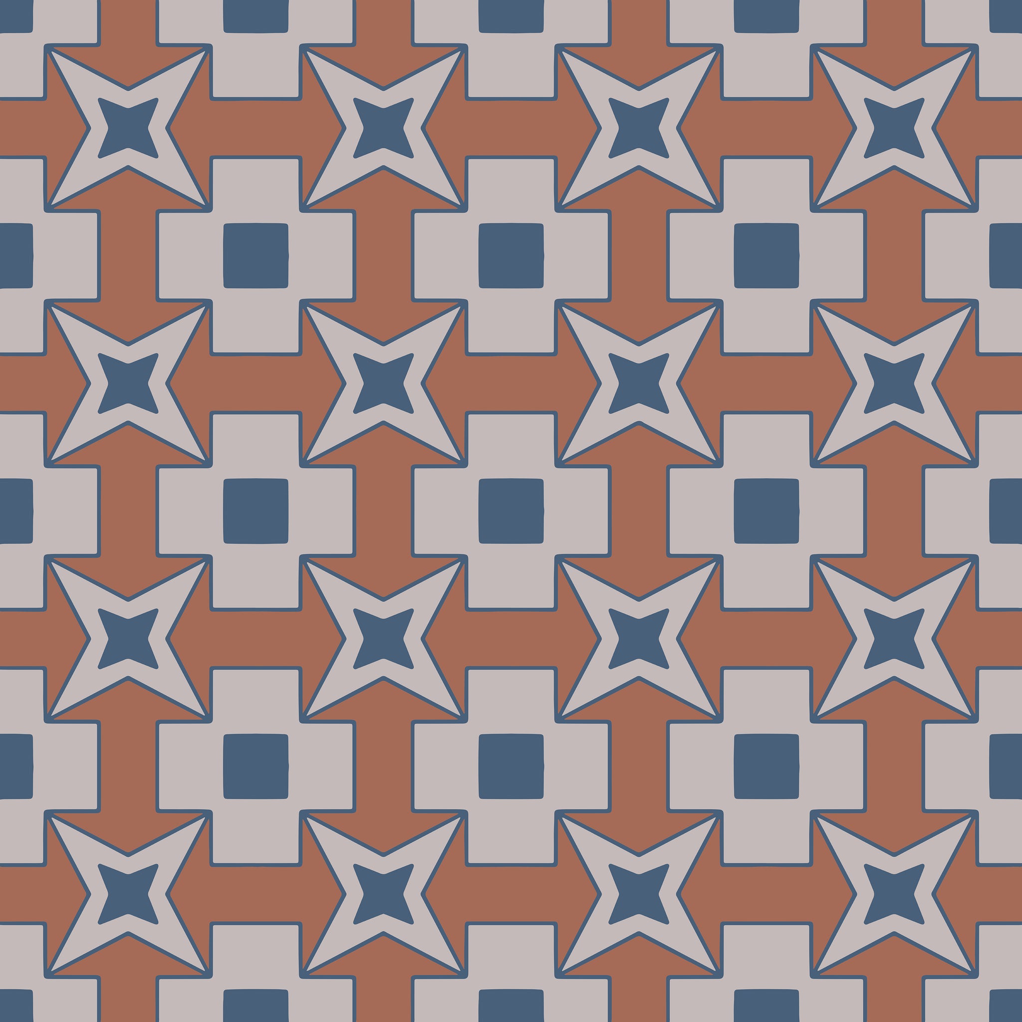 Light Brown Square Star Pattern Vinyl Furniture Sicker