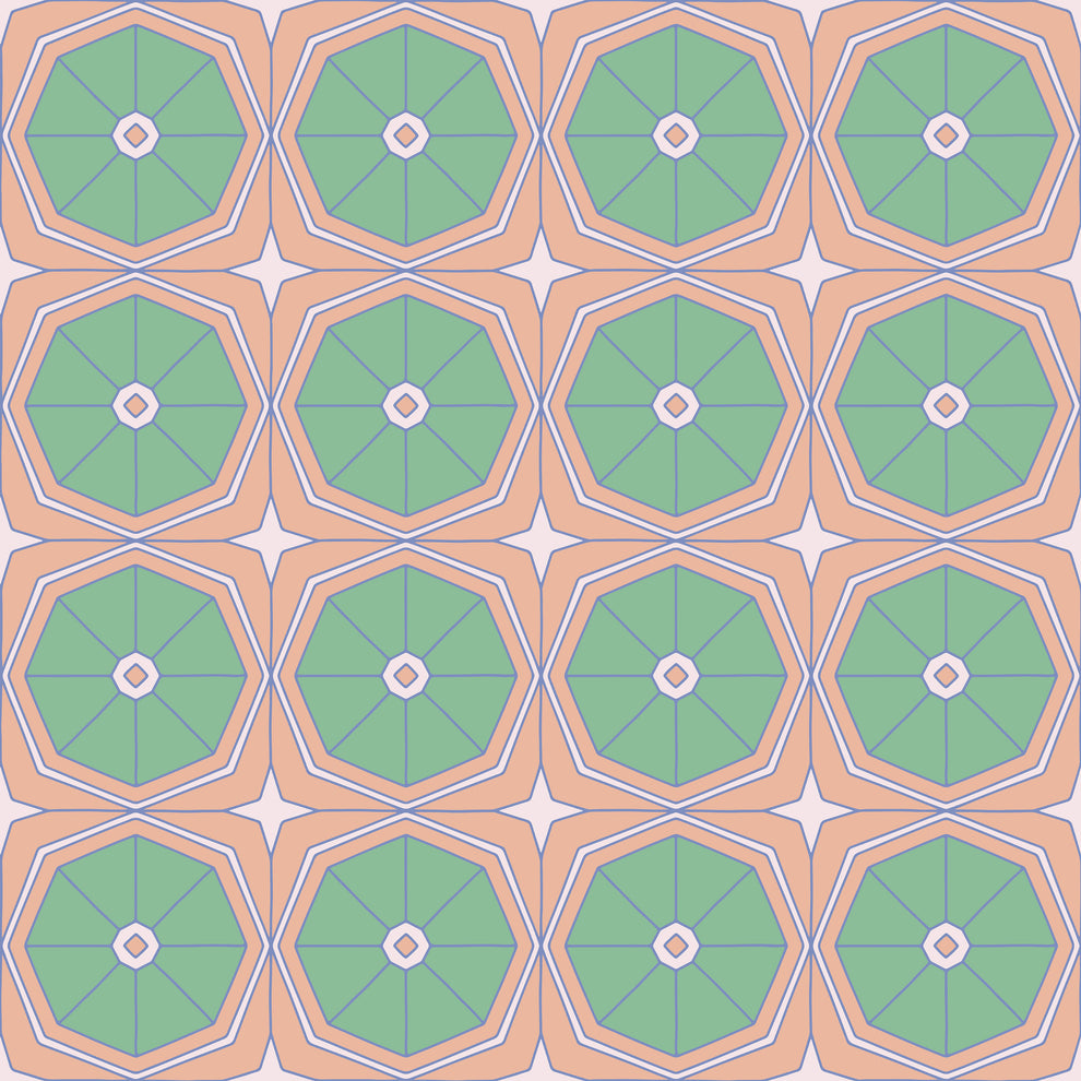 Orange/Green Octagon Kaleidoscope Vinyl Furniture Wrap – QuoteMyWall