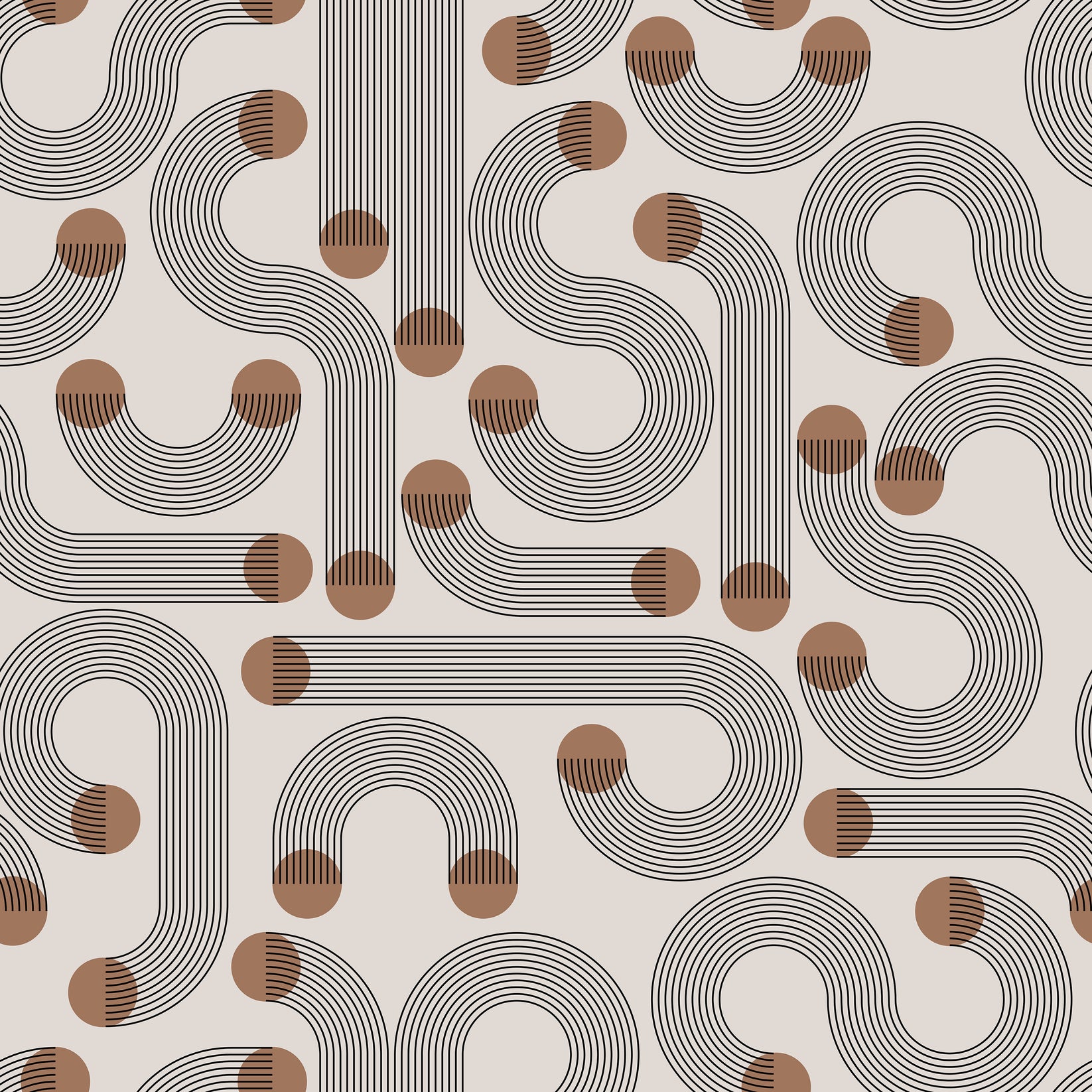 Wavy Maze Lines Self Adhesive Vinyl