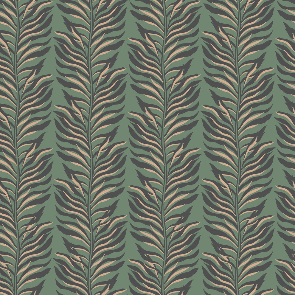 Safari Green Large Feathers Self Adhesive Vinyl