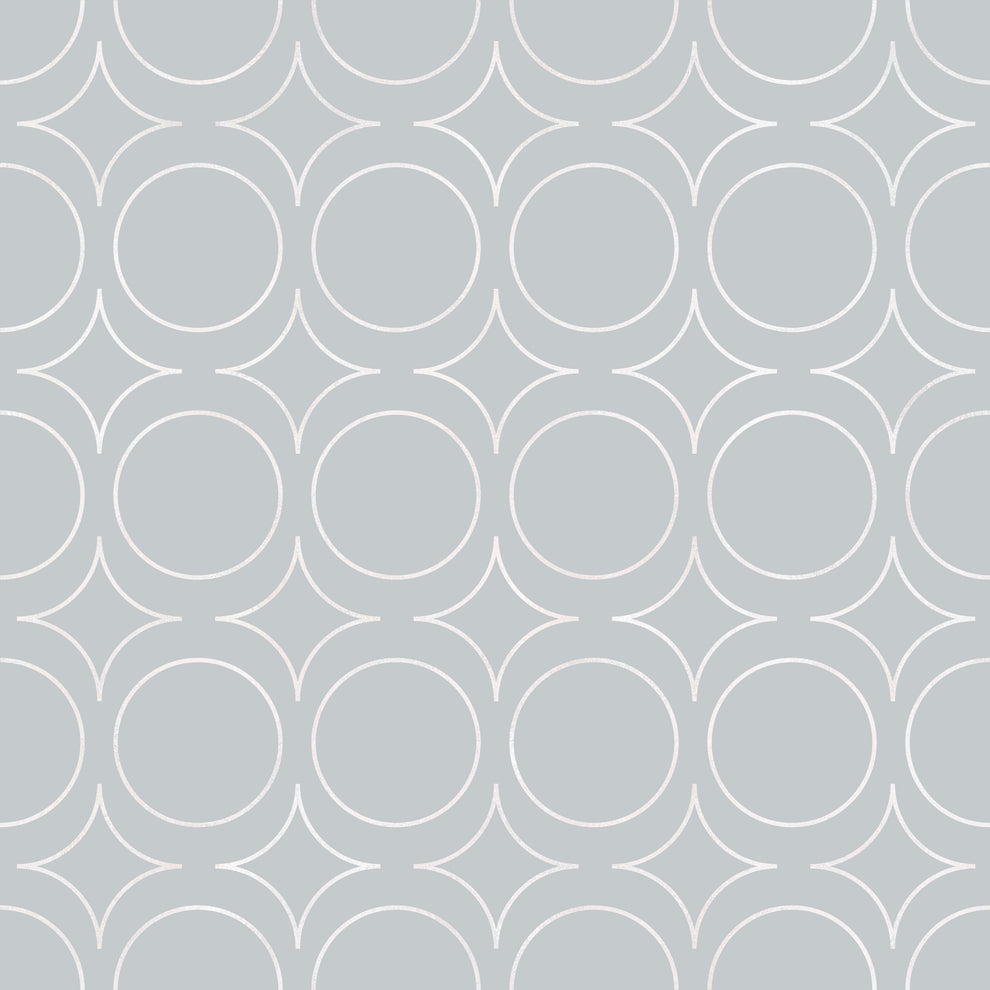 Grey Circular Geometric Design Self Adhesive Vinyl