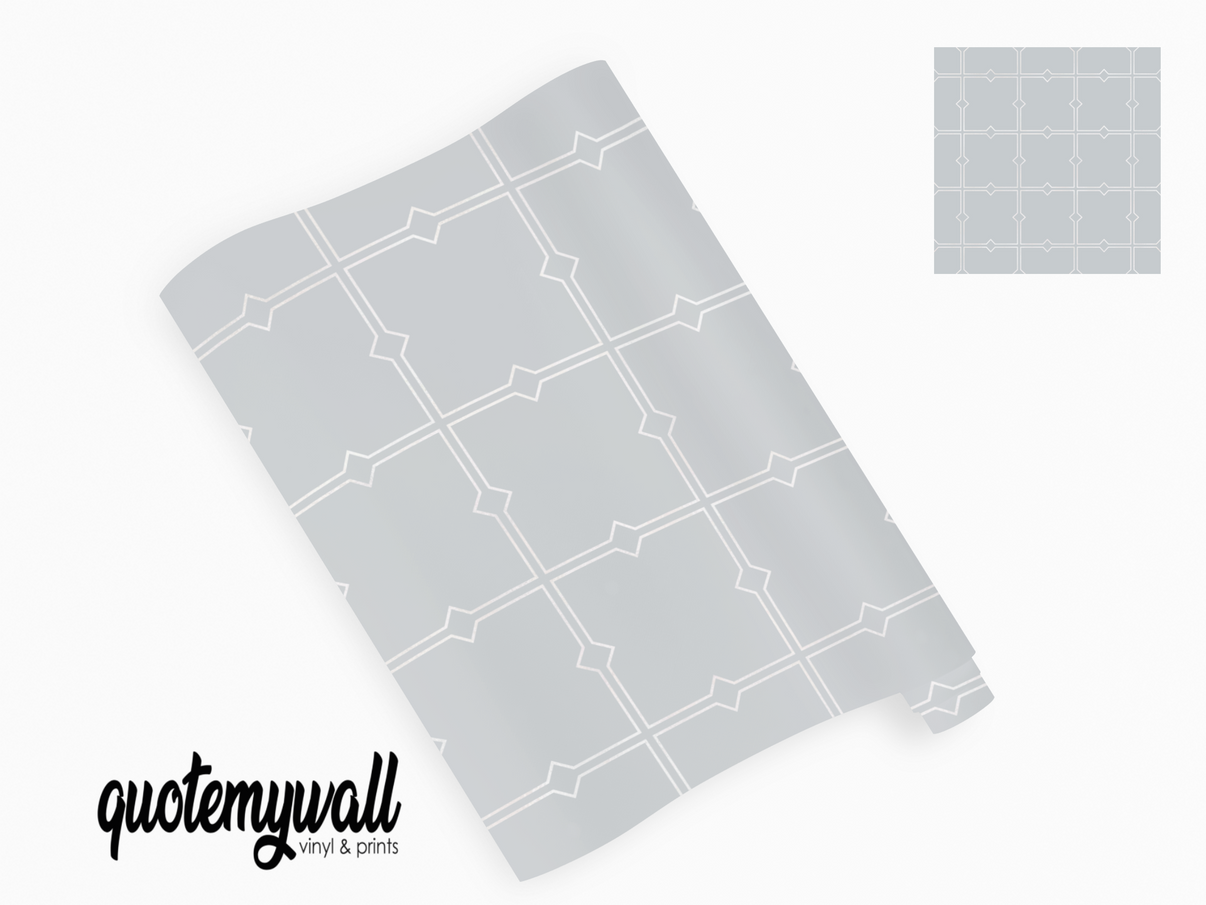 Grey Square Geometric Tile Pattern Self Adhesive Vinyl – QuoteMyWall