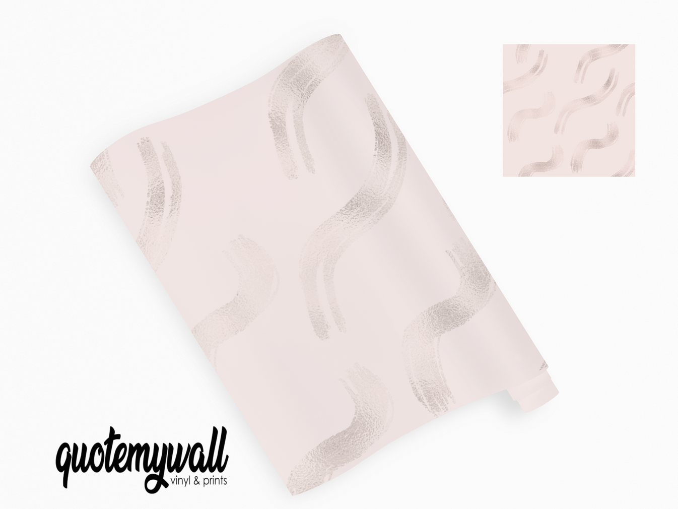 Dusky Pink Brush Stroke Wiggles Self Adhesive Vinyl – QuoteMyWall