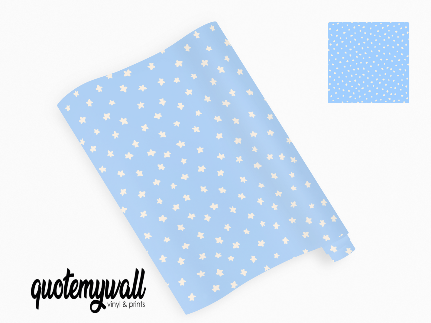 Baby Blue Micro Stars Self Adhesive Vinyl